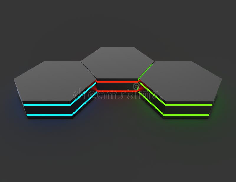 RGB Abstract Hexagon Shapes Stock Illustration - Illustration of cell ...