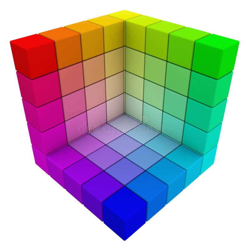 RGB & Van De Kleur CMYK Kubus. Stock Illustratie - Illustration of ...
