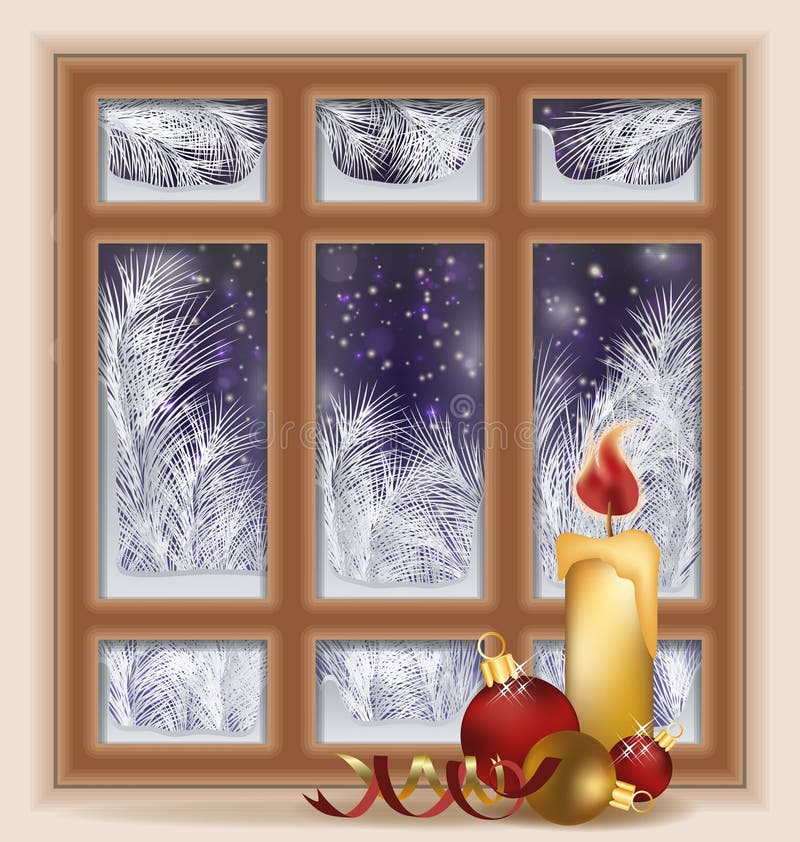 Frosted Snowy Window Stock Illustrations – 125 Frosted Snowy Window ...