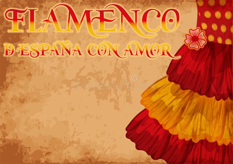 Flamenco Invitation Card with Colors of Spanish Flag, Vector Stock ...