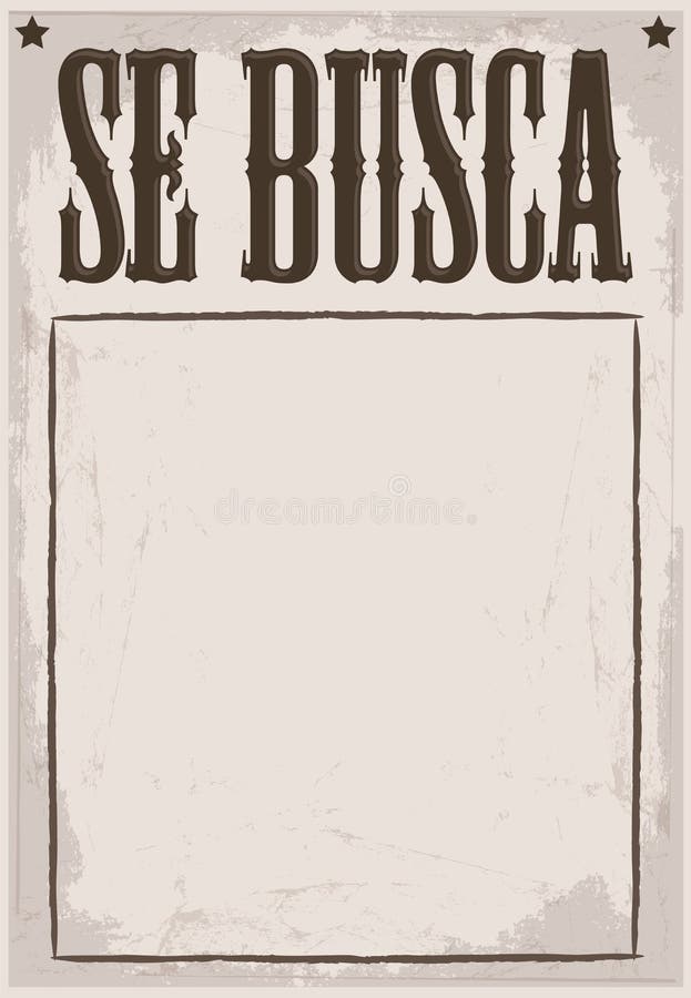 Se Busca, Wanted Poster Spanish Text Template. Stock Vector ...