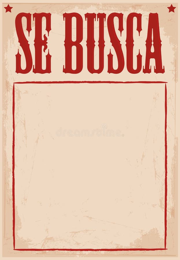 Se Busca, Wanted Poster Spanish Text Template. Stock Vector ...