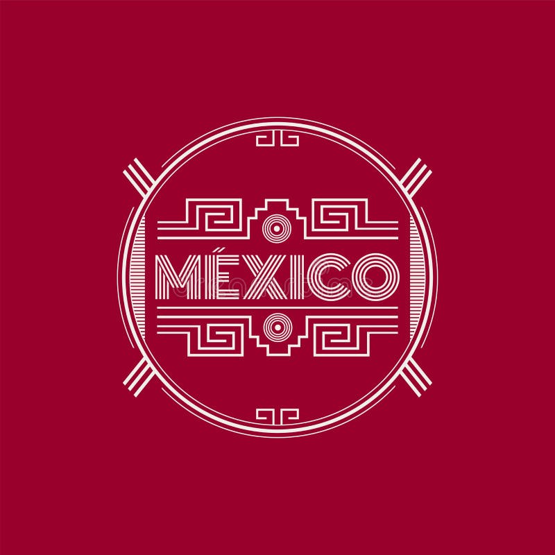 Mexico Maya Aztec Emblem Design Mexican Colors Stock Vector ...