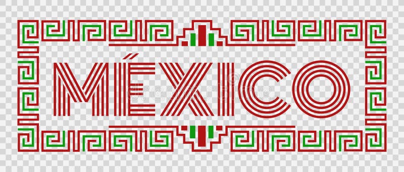 Mexico Aztec Maya Lines Design Elements Traditional Colors Stock Vector ...