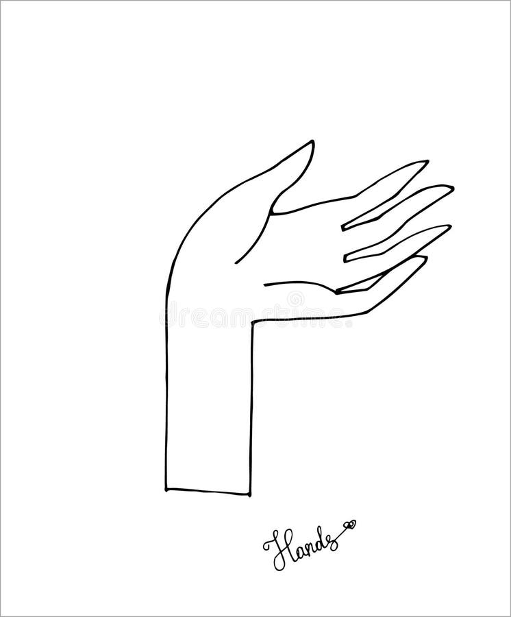 Vector Illustration of a Hand. Palms in Different Angles on a ...