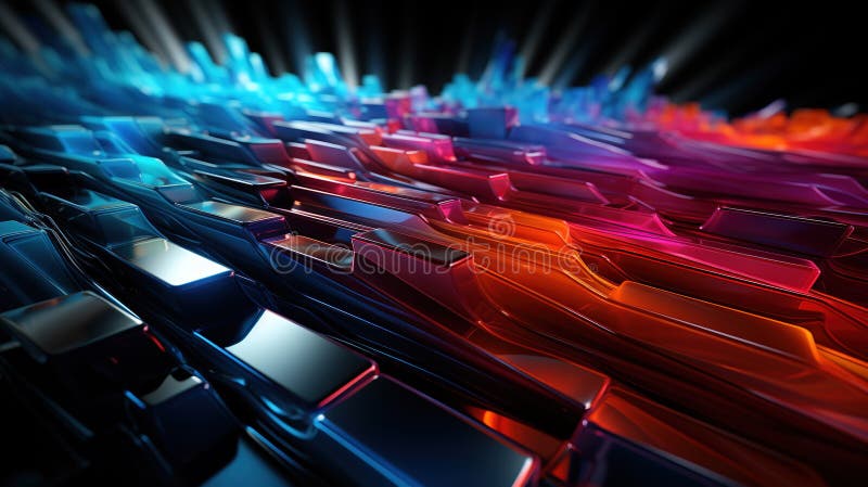 RGB Blocks or Strips Abstract Art Digital Technology Selective Focus ...