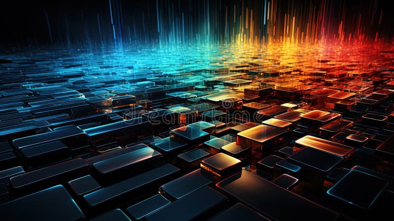 RGB Blocks or Strips Abstract Art Digital Technology Selective Focus ...