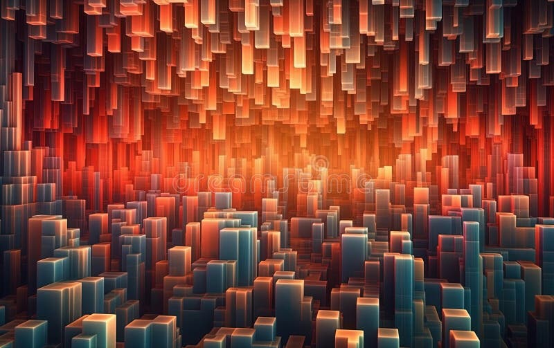 RGB Blocks or Strips Abstract Art Digital Technology Selective Focus ...