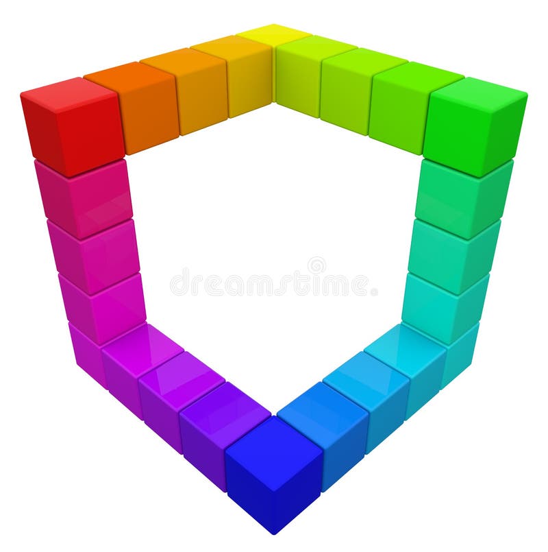 RGB & CMYK Color Cube. stock illustration. Illustration of rainbow ...