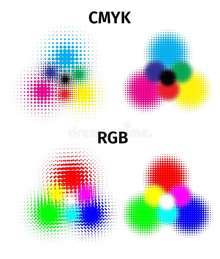 RGB and CMYK Halftone Vector Illustration Color Stock Vector ...