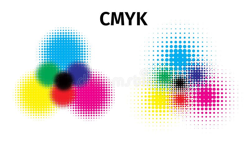 RGB and CMYK Halftone Vector Illustration Color Stock Vector ...
