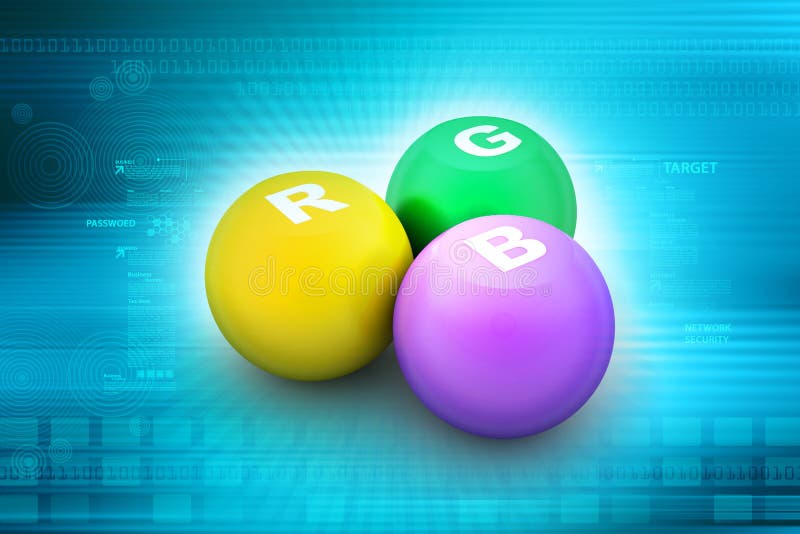 Rgb color balls stock illustration. Illustration of painter - 55965607