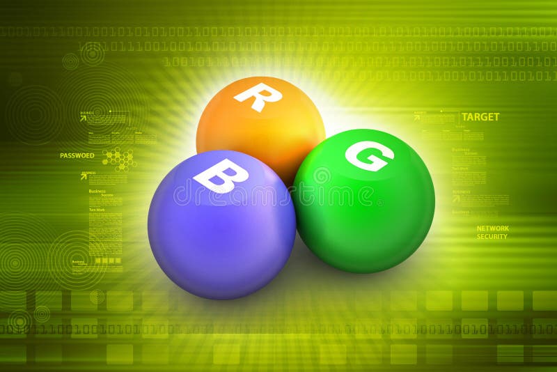Rgb color balls stock illustration. Illustration of colorful - 55965626