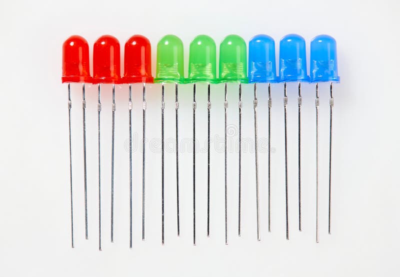 RGB Color Diodes Closeup - Electronic Component for Learning, Training ...