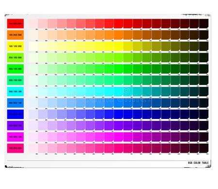 RGB Color Table stock illustration. Illustration of saturation - 410908