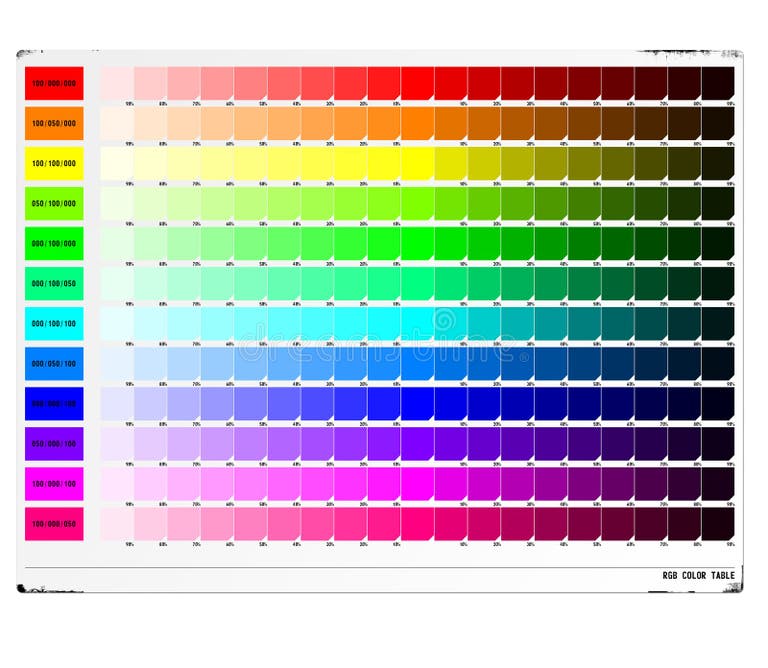 RGB Color Table stock illustration. Illustration of saturation - 410908