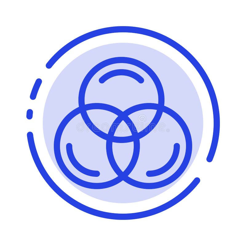 Rgb, Color, Web Blue Dotted Line Line Icon Stock Vector - Illustration ...