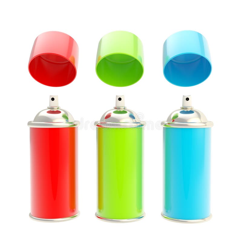 RGB Colored Spray Oil Color Cylinders Isolated Stock Illustration ...