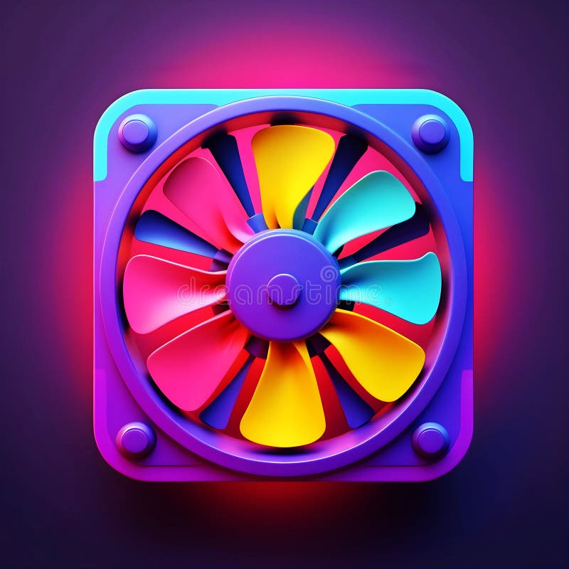 RGB Computer Fan Icon stock illustration. Illustration of computer ...