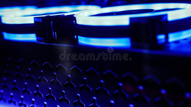 Rgb Fan in Pc Case. Rainbow Ropeller for Cooling Computer Components ...