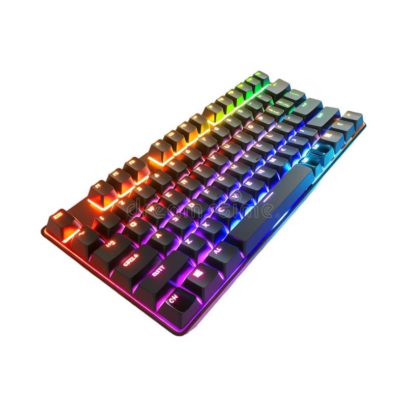 RGB Gaming Keyboard on Transparent Background - Ai Generated Stock ...