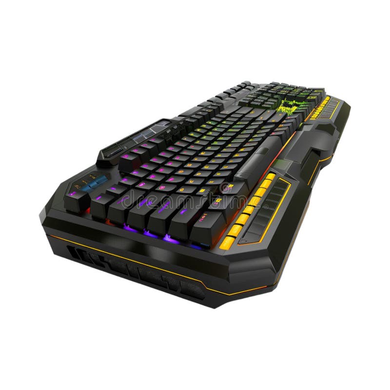RGB Gaming Keyboard on Transparent Background - Ai Generated Stock ...