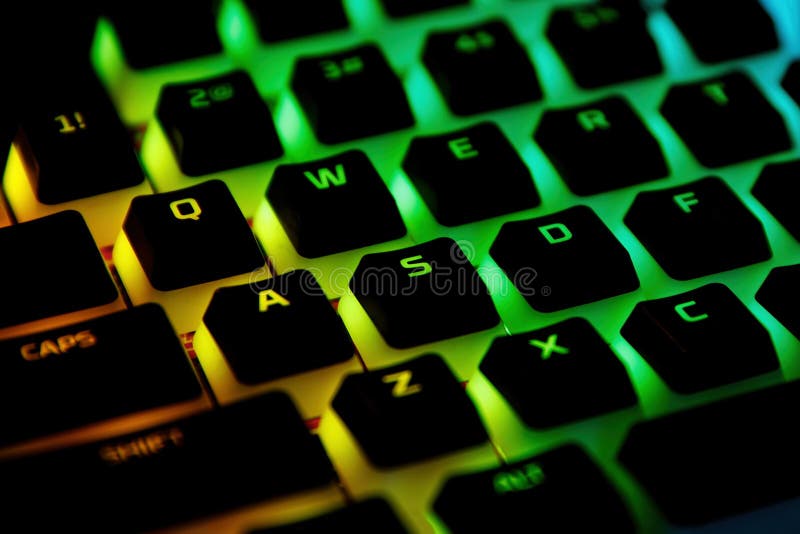 RGB Gaming Mechanical Keyboard with Colorful Led Keys. Stock Image ...