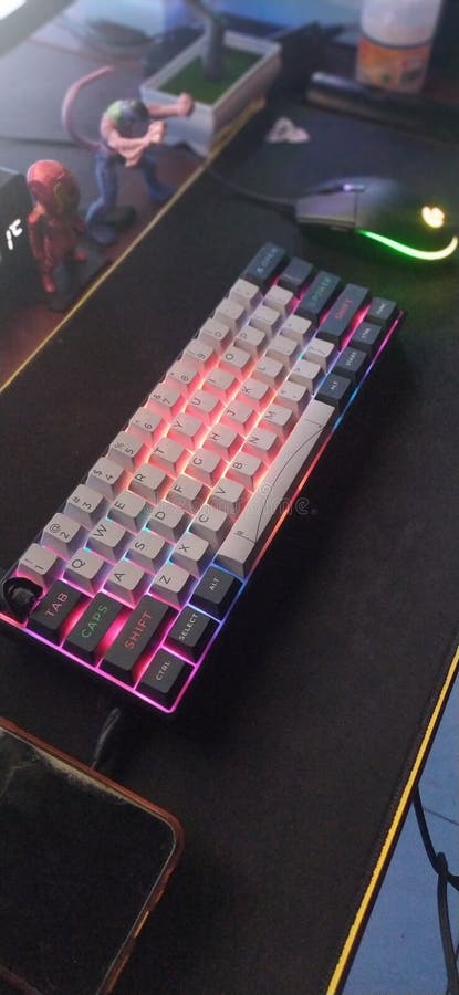 RGB Keyboard with mouse stock image. Image of keyboard - 262152677