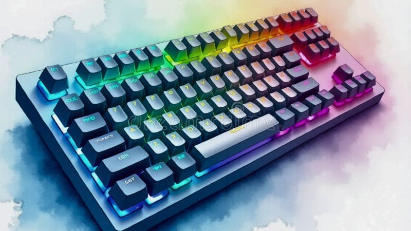 Rgb Mechanical Keyboard Vibrant Lighting Effects Stock Photos - Free ...