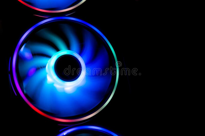 RGB Led Lights of Computer Cooling Fan Stock Photo - Image of computer ...