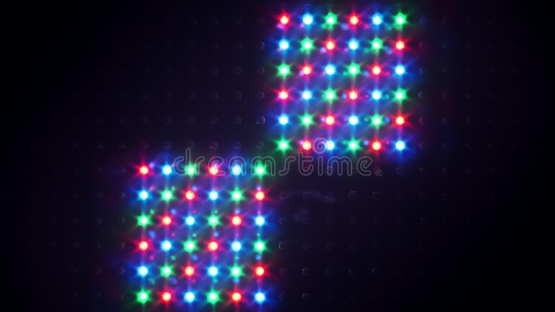 Many RGB LEDs Glow in Different Colors, Led Panel Lights with Different ...