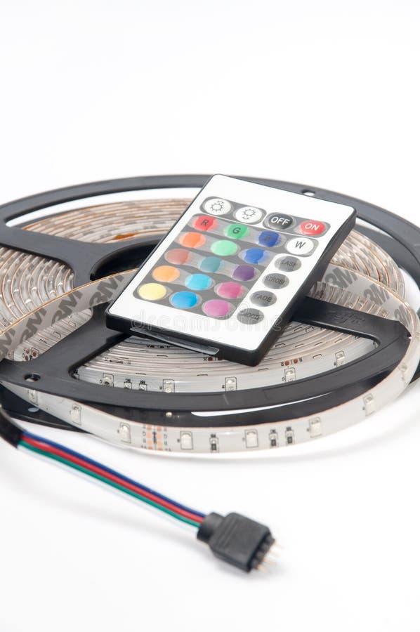 RGB Led Strip and IR Color Controler Remote Stock Photo - Image of ...