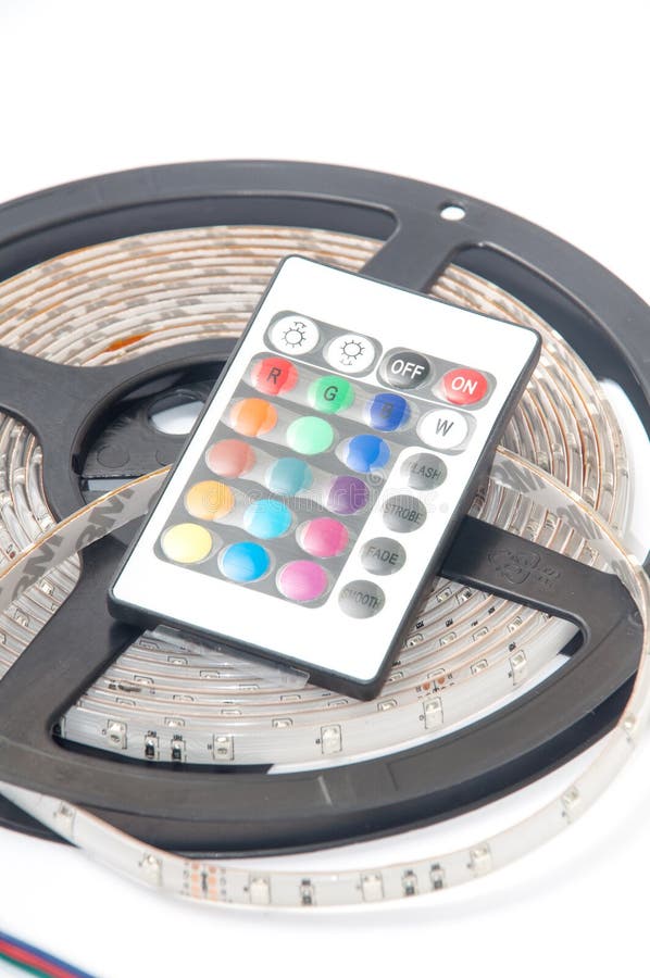 RGB Led Strip and IR Color Controler Remote Stock Photo - Image of ...