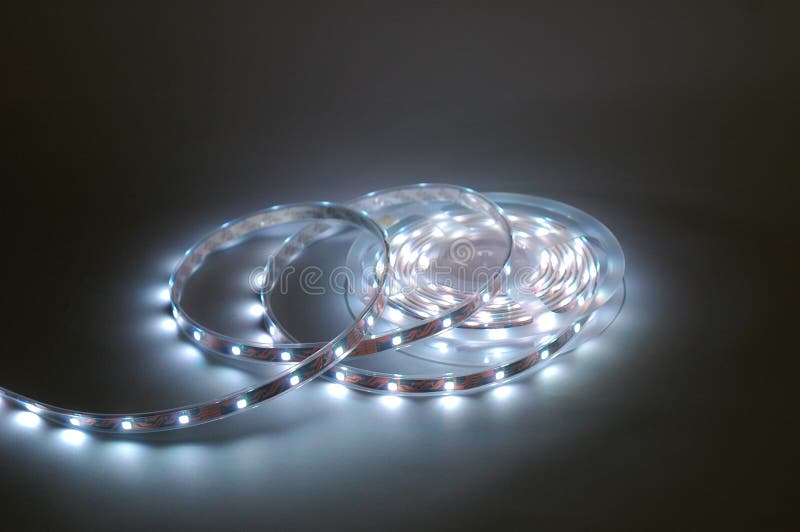 RGB led stripe in ribbon stock image. Image of component - 24497571