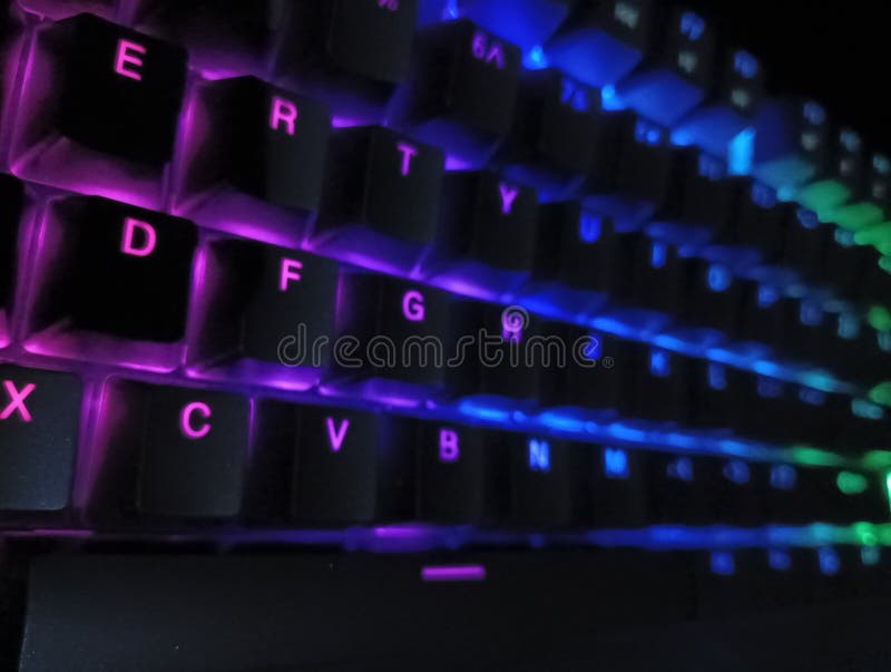 The Rgb Light on the Keyboard is on Stock Photo - Image of light ...