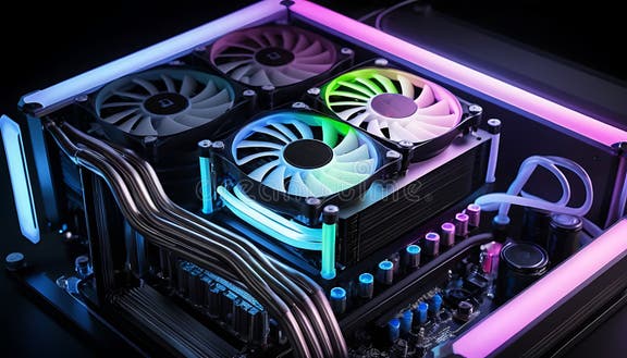 RGB PC Cooling System stock illustration. Illustration of signage ...