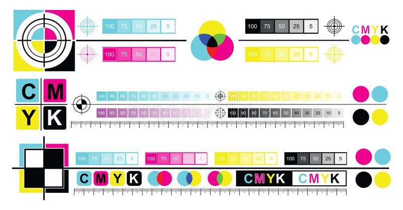 CMYK Wheel with Color Values. 4 Parts Circle Chart with Color Amount ...