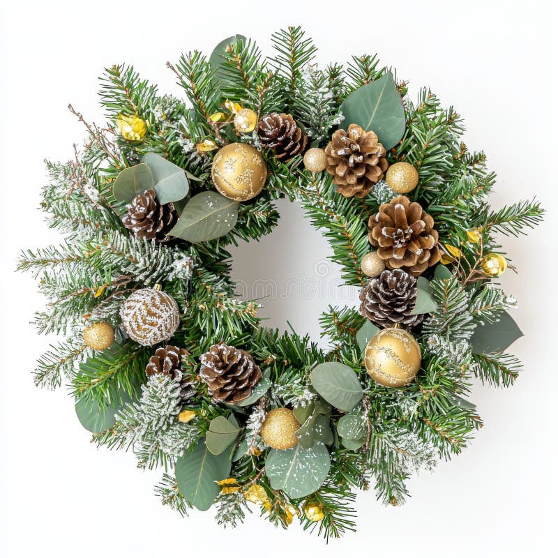 (RGBA 3D Rendering PNG) Christmas Wreath Hexagon Frame on Transparent ...