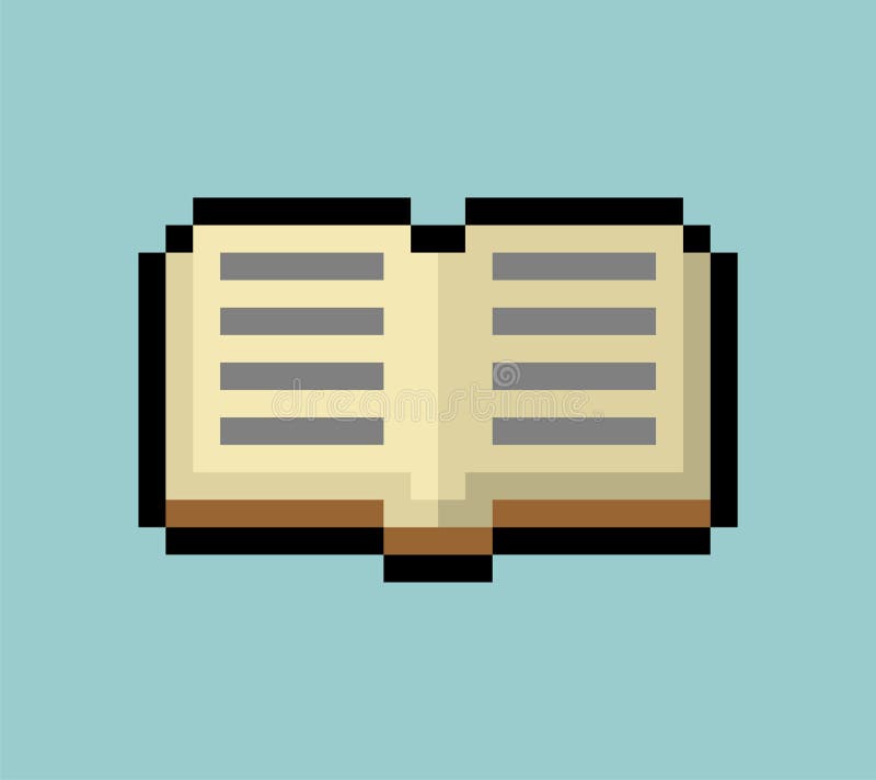 Rgbopen Book Pixel Art. 8 Bit Boeksymbool. Pixelated Vectorillustratie ...
