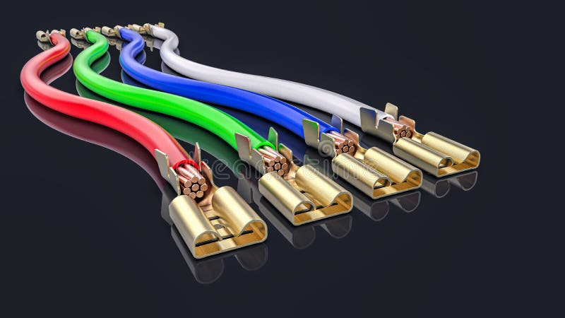 Rgbw Cables for Led. Template, Mockup Stock Illustration - Illustration ...