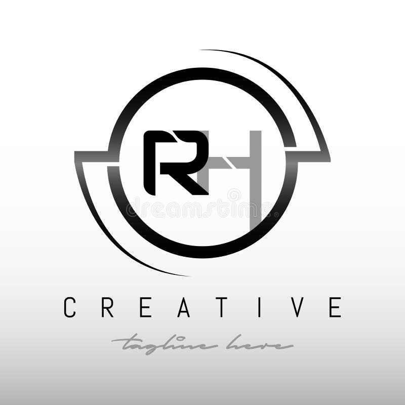 RH Letter Logo with Creative Modern Business Typography Vector Template ...