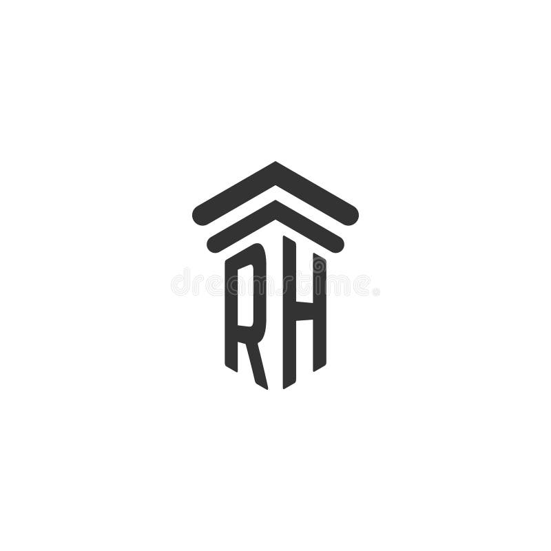RH Initial for Law Firm Logo Design Stock Vector - Illustration of ...