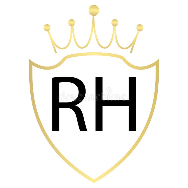RH Letter Logo Design with Simple Style Stock Vector - Illustration of ...