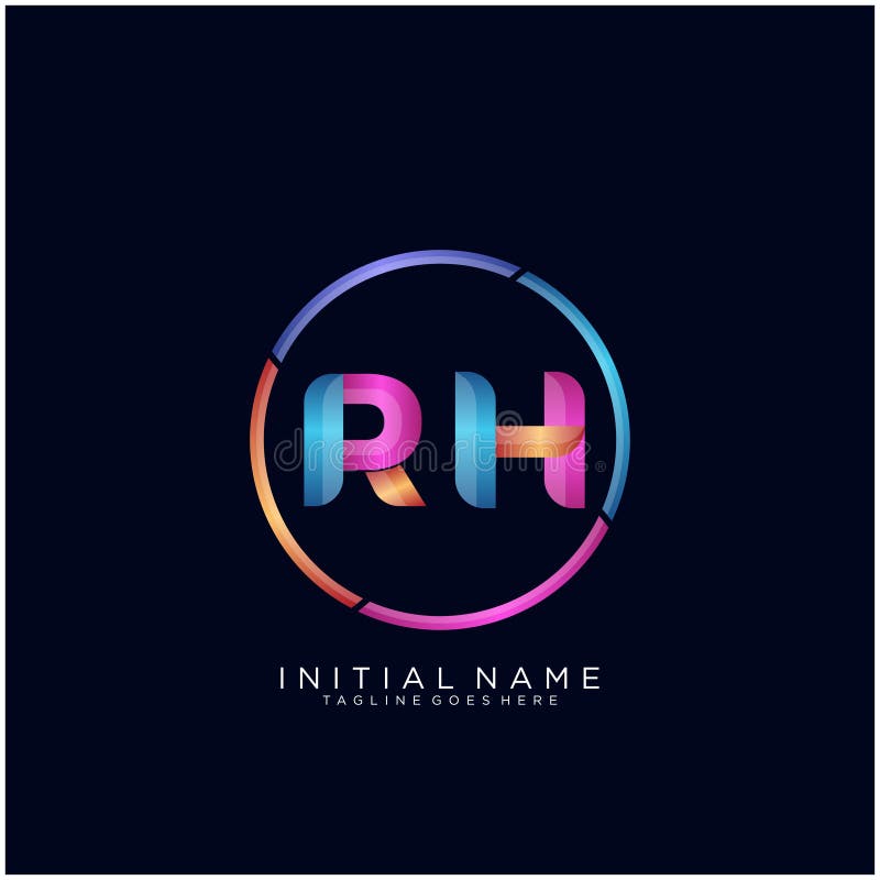 RH Letter Logo Icon Design Template Elements Stock Vector ...