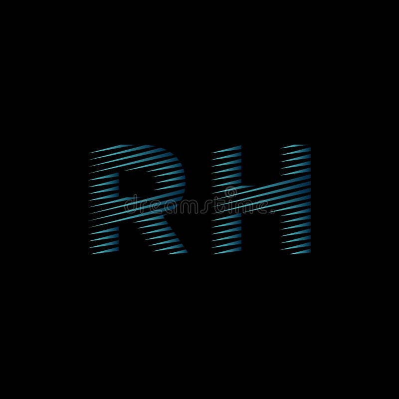 RH Monogram Lines Style Blue Light Vector Stock Vector - Illustration ...