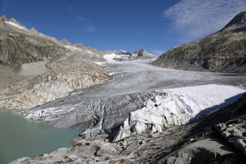 Rhône-Gletscher. Die Schweiz Stockbild - Bild von abdeckstreifen, höhle ...