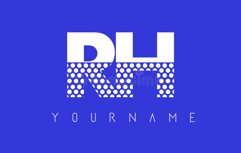 RH R H Dotted Letter Logo Design with Blue Background. Stock Vector ...