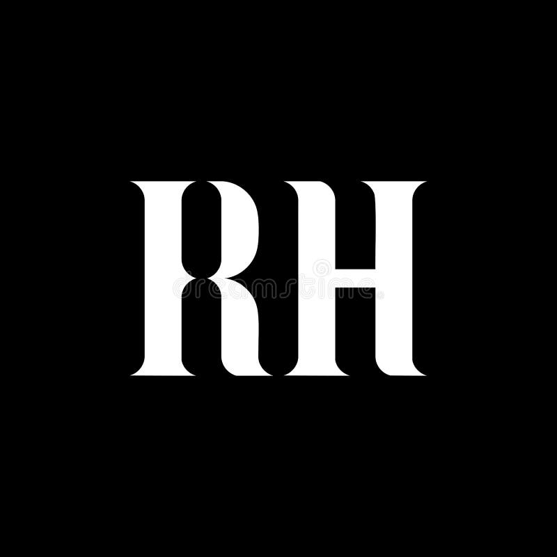 RH R H Letter Logo Design. Initial Letter RH Uppercase Monogram Logo ...