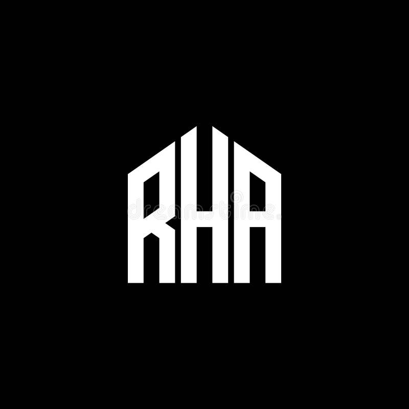 RHA Letter Logo Design on BLACK Background. RHA Creative Initials ...