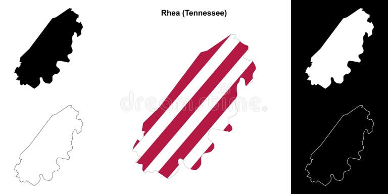 Rhea outline map stock vector. Illustration of county - 324137787